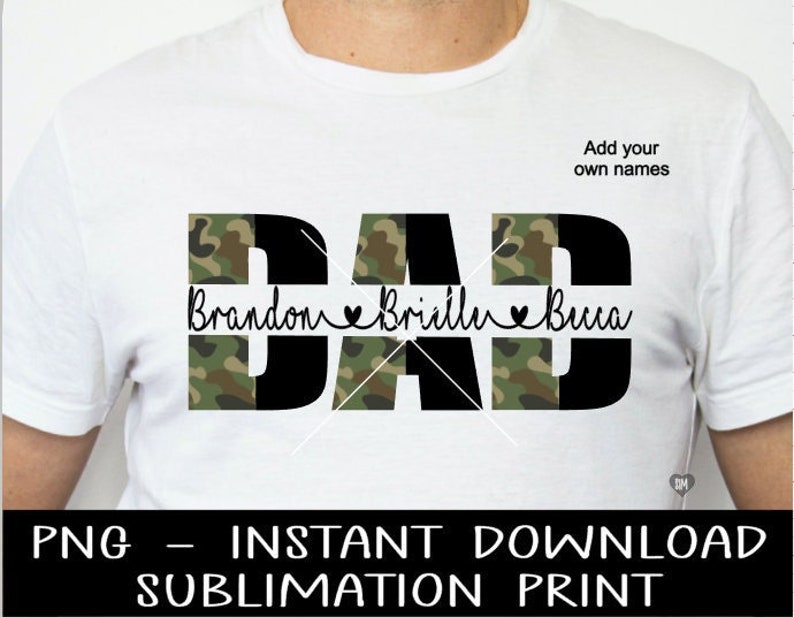 Dad Camo Split Letter Frame PNG File Sublimation Digital - Etsy