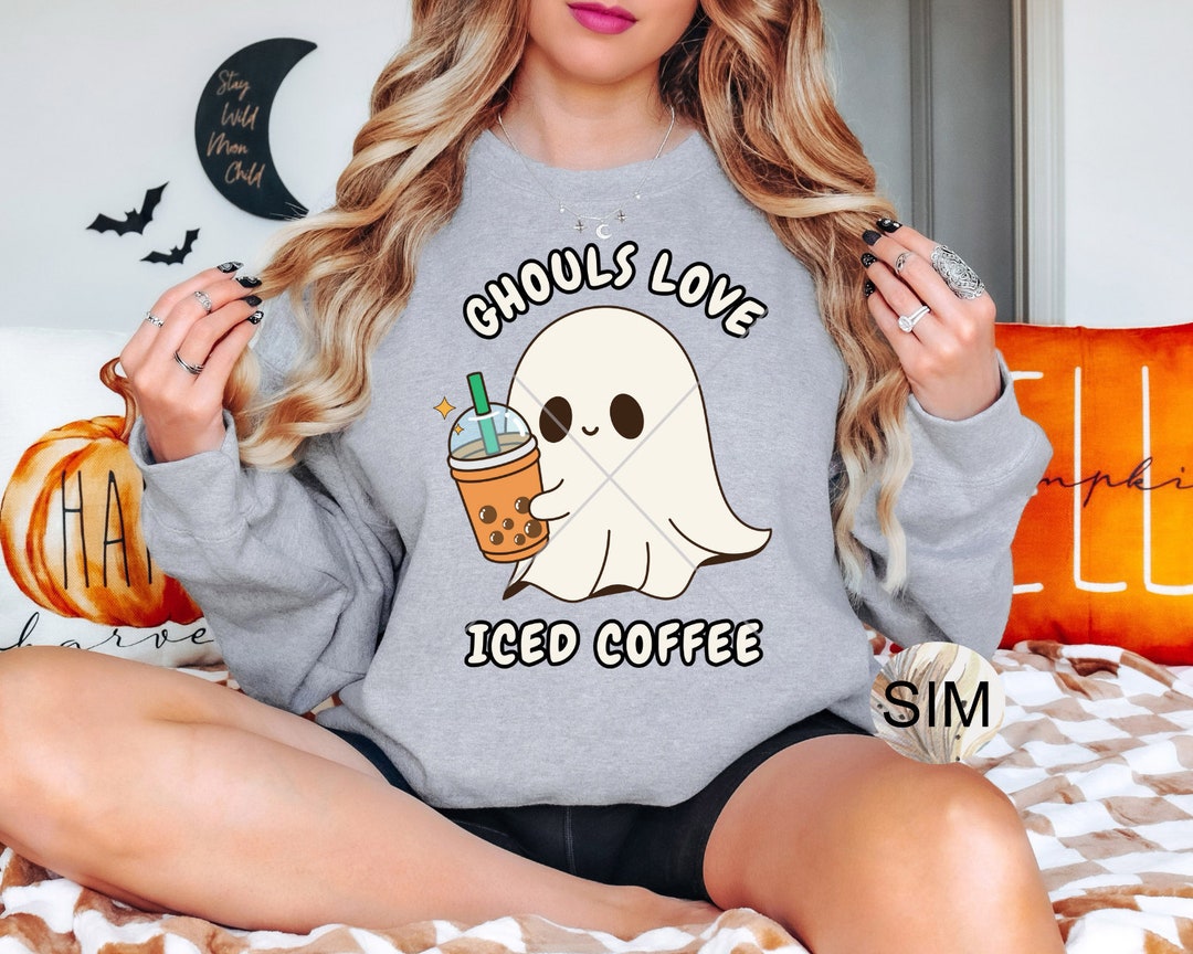 Ghouls Love Iced Coffee PNG File, Little Boba Ghost Iced Coffee ...
