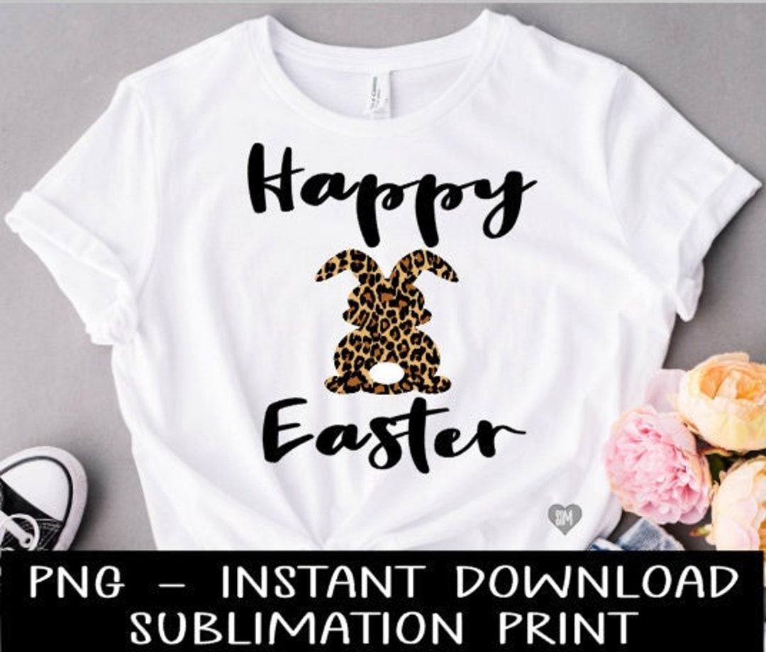 Happy Easter Cheetah Bunny PNG File, Happy Easter Bunny Sublimation ...