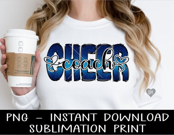 Cheer Coach PNG Cheerleader Coach PNG Blue Glitter - Etsy