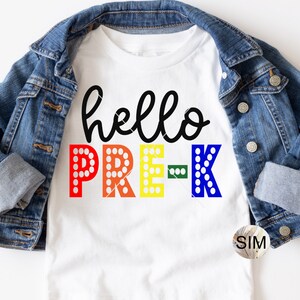 Hello Prek PNG File, Back to School PNG, Bright Dotted Letters Png ...