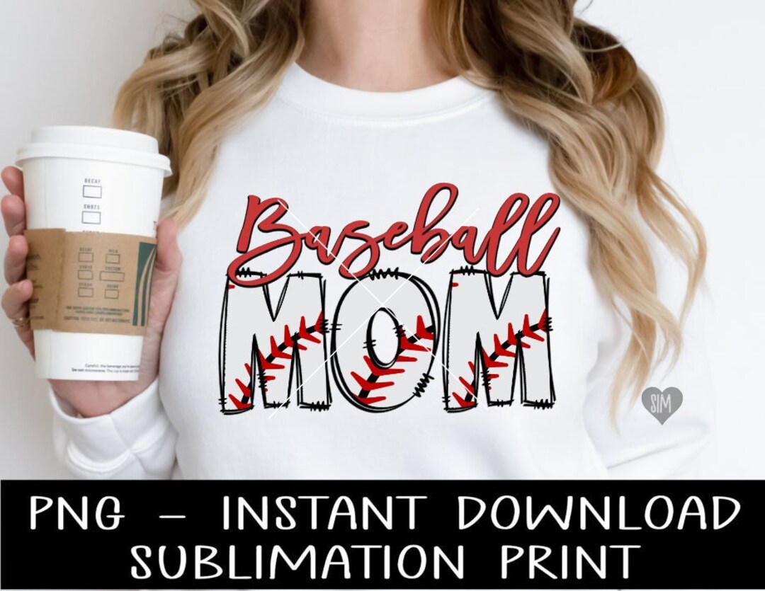 Baseball Mom PNG, Baseball Mom PNG Baseball Letters Sublimation Digital ...