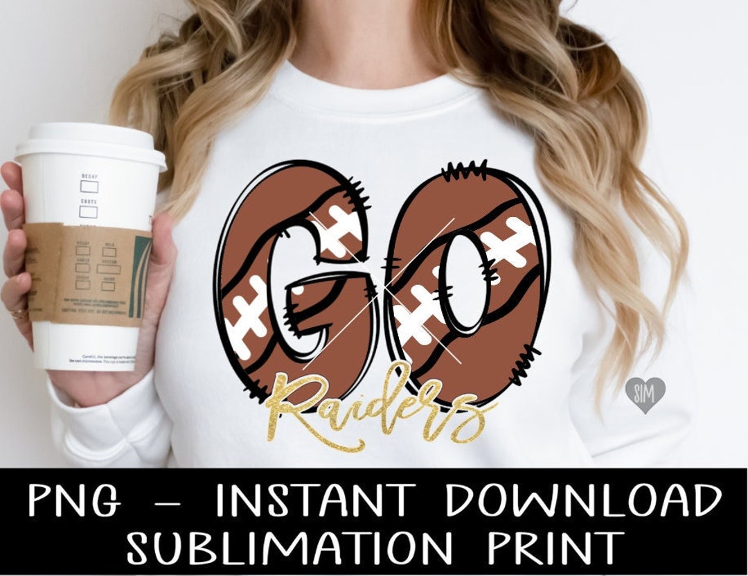 Go Raiders PNG File, Football Glitter Mascot Sublimation Digital Design ...