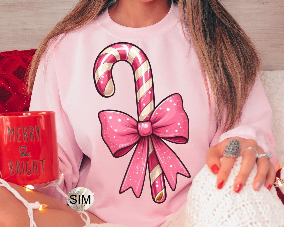 Glitter Candy Canes PNG File, Faux Pink Glitter Candy Canes Sublimation Design, Christmas ...