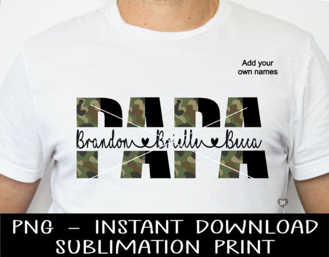 Papa Camo Split Letter Frame PNG File Sublimation Digital - Etsy Ireland