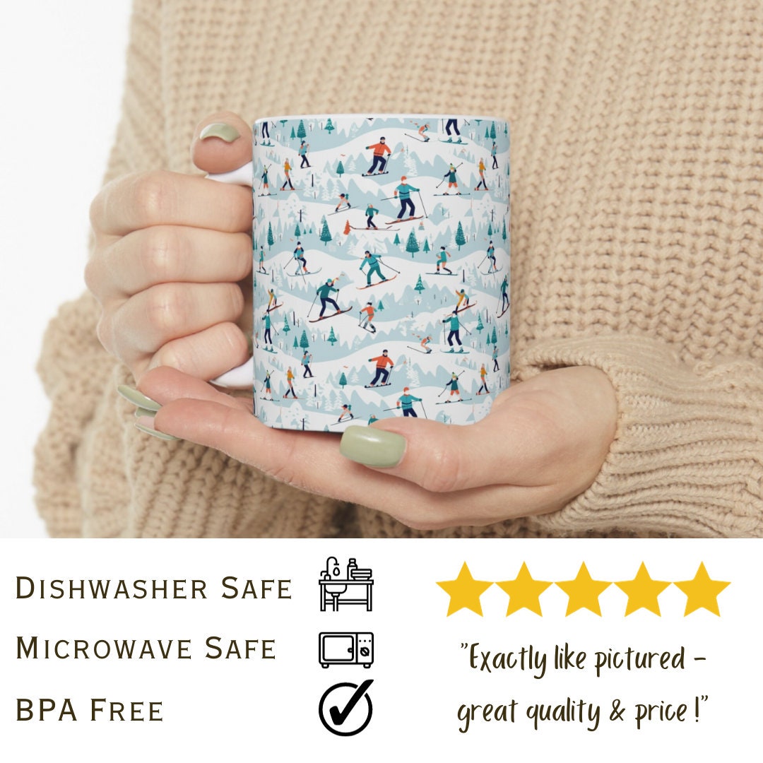 Skiing Coffee Mug Gift for Skiiers Downhill Skiing Gift for Winter ...