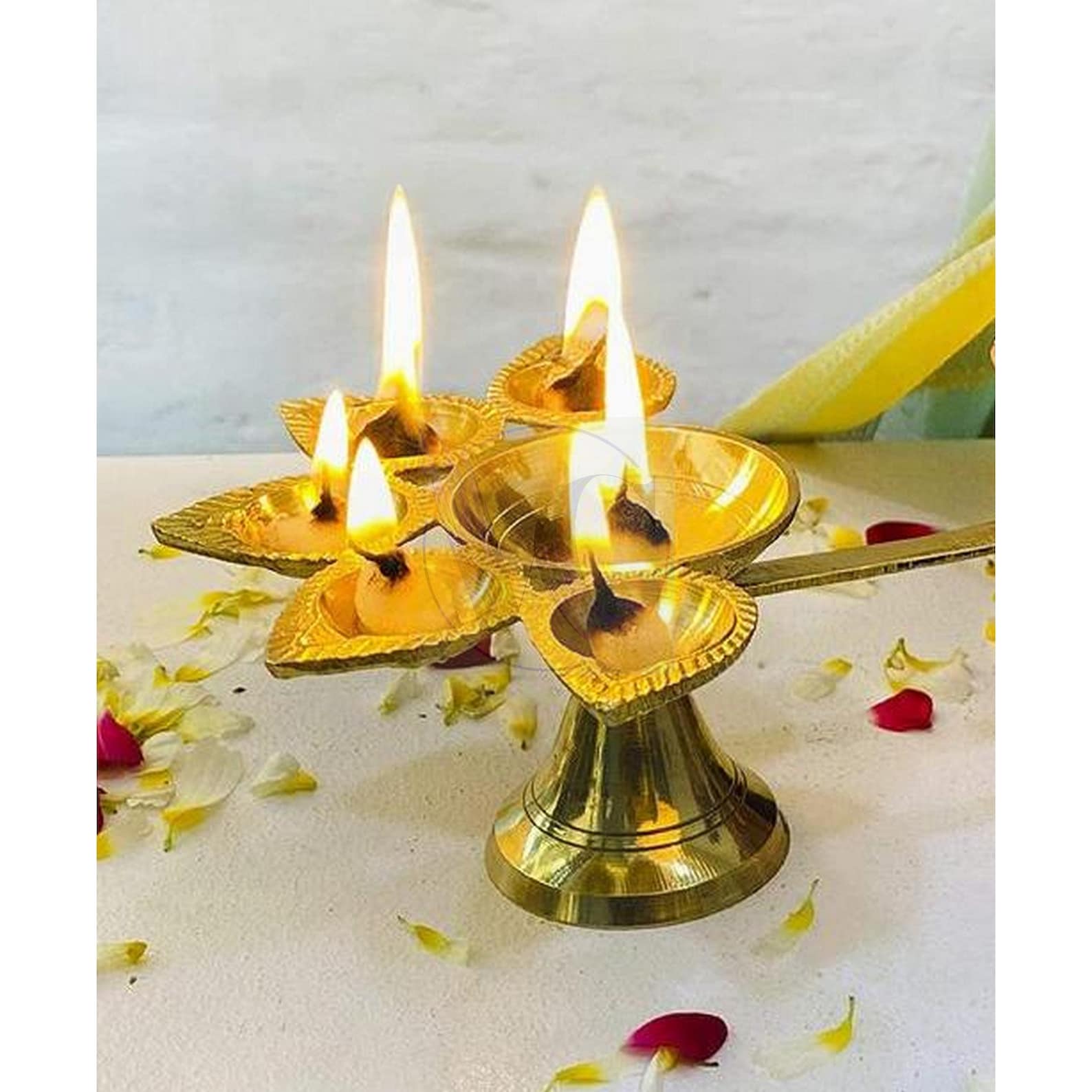 Indian Handmade Diya Brass Panchmukhi Oil/Ghee lamp Aarti Diya | Etsy