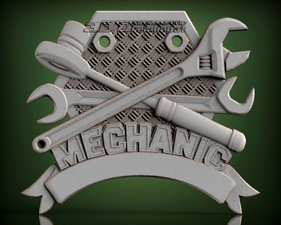 Mechanic, 3d STL Model for CNC Router, Artcam, Vetric, Engraver, Relief ...