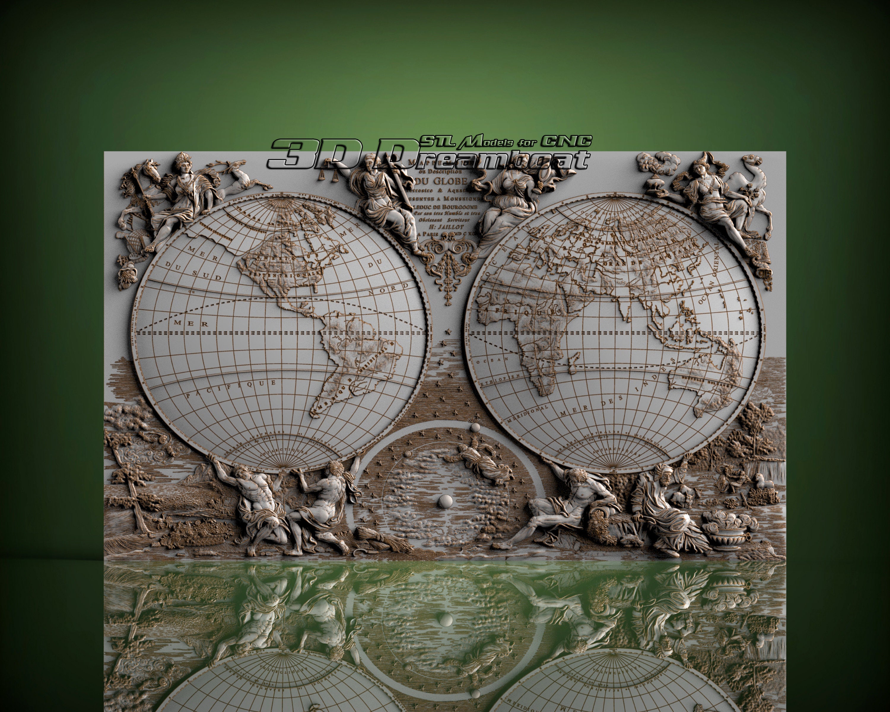 The World Map 3d STL Model for CNC Router Artcam Vetric - Etsy Australia
