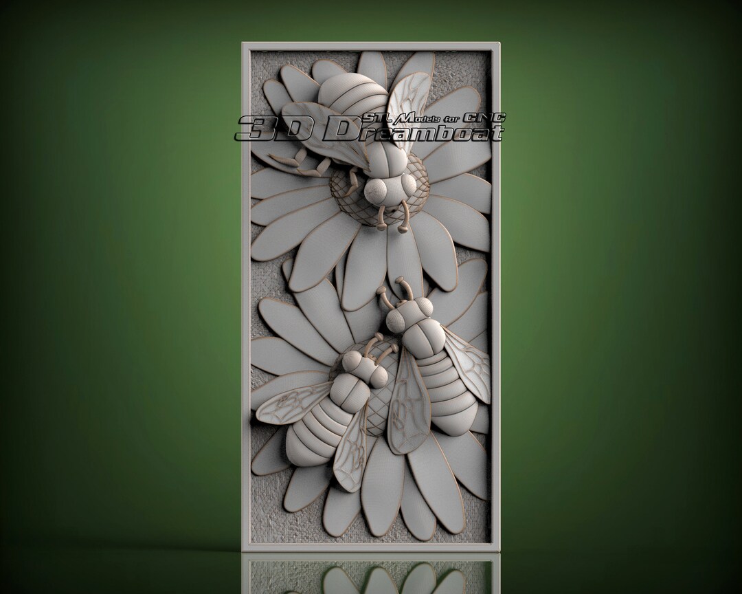 Bees, 3d STL Model for CNC Router, Artcam, Vetric, Engraver, Relief, Carving, Cut 3D, 6552 - Etsy