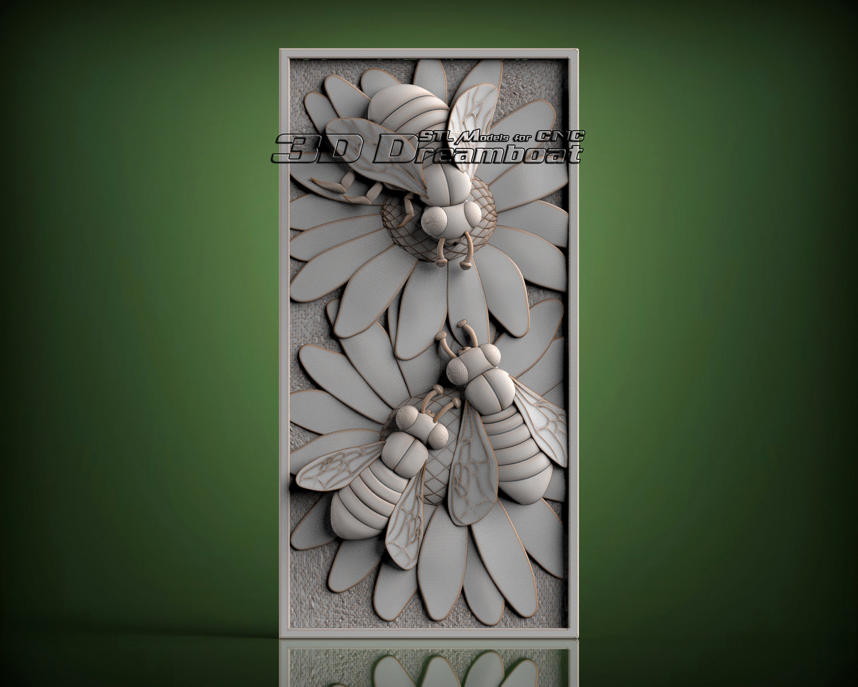 Bees 3d STL Model for CNC Router Artcam Vetric Engraver - Etsy