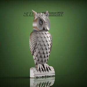 Búho, modelo STL 3d para enrutador CNC, Artcam, Vetric, grabador ...