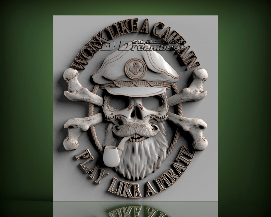 Captain Model, 3d STL Model for CNC Router, Artcam, Vetric, Engraver ...