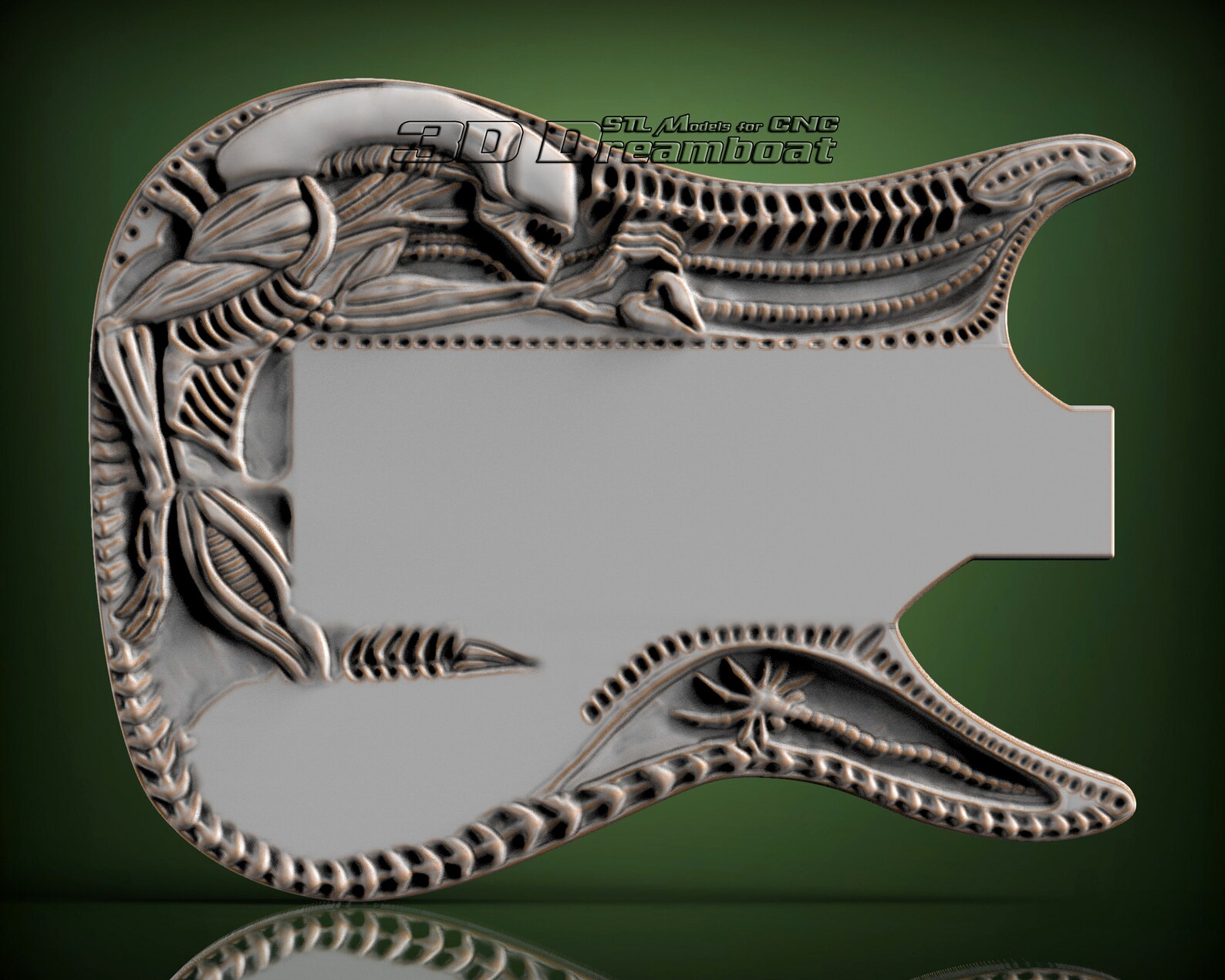 Giger Guitar 3d STL Model for CNC Router Artcam Vetric - Etsy Australia
