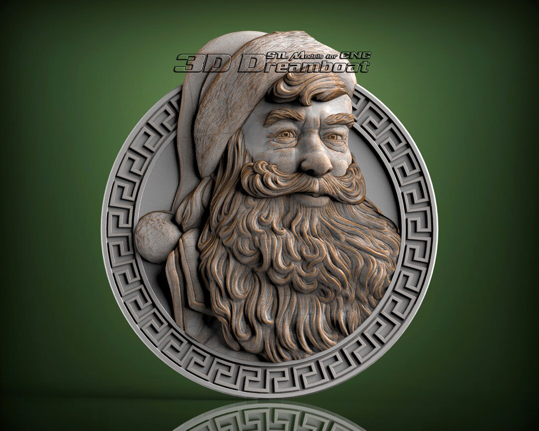 Santa Head, 3d STL Model for CNC Router, Artcam, Vetric, Engraver ...