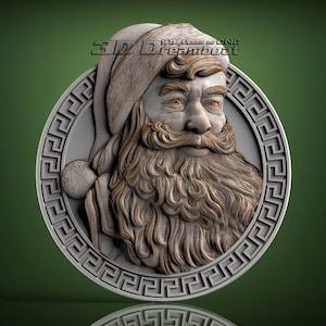 Santa Head, 3d STL Model for CNC Router, Artcam, Vetric, Engraver ...
