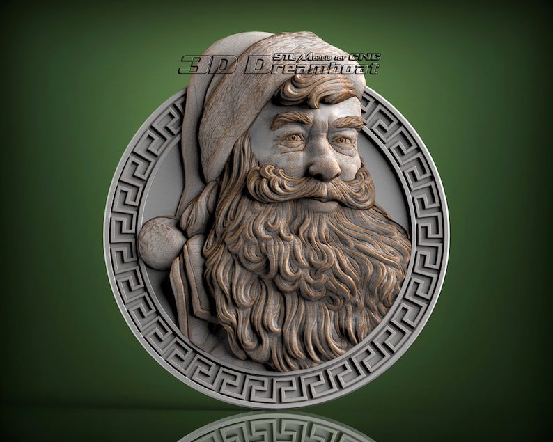 Santa Head 3d STL Model for CNC Router Artcam Vetric - Etsy