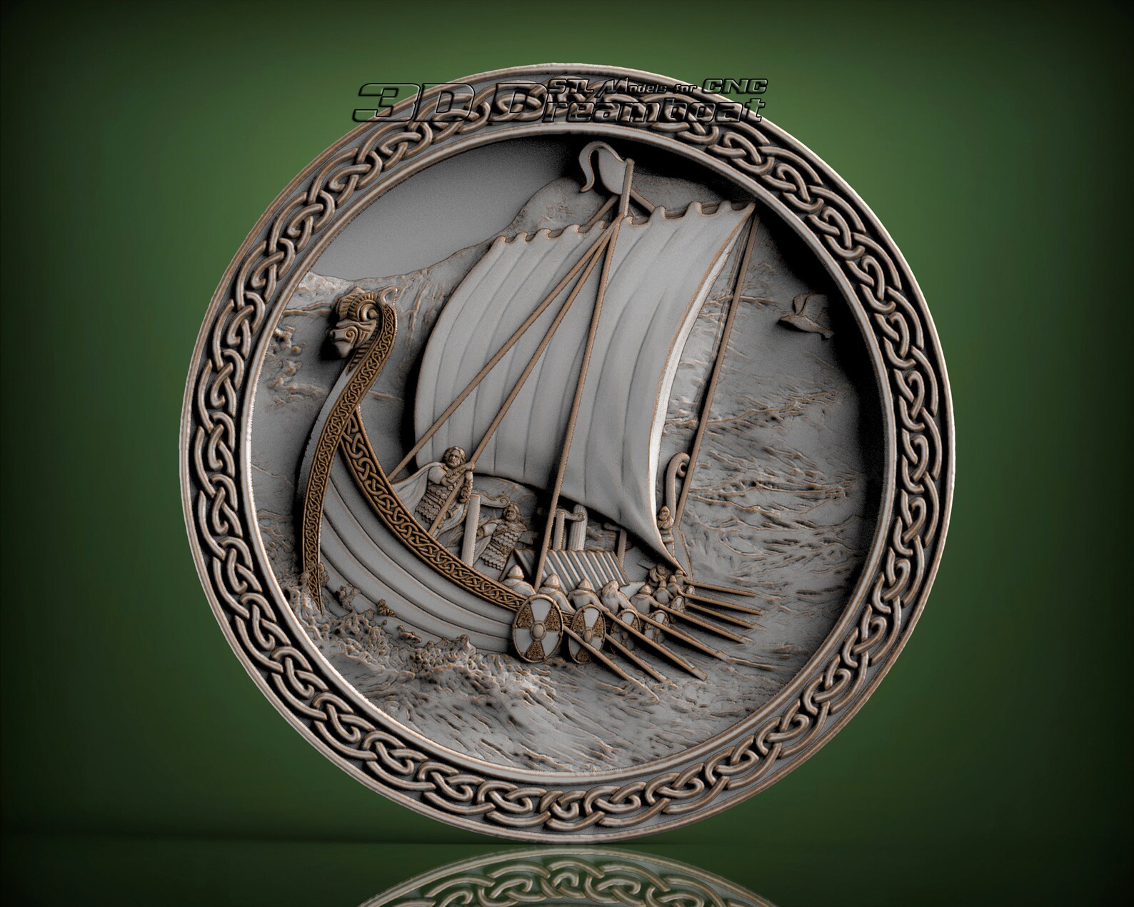 Viking Ship 3d STL Model for CNC Router Artcam Vetric - Etsy