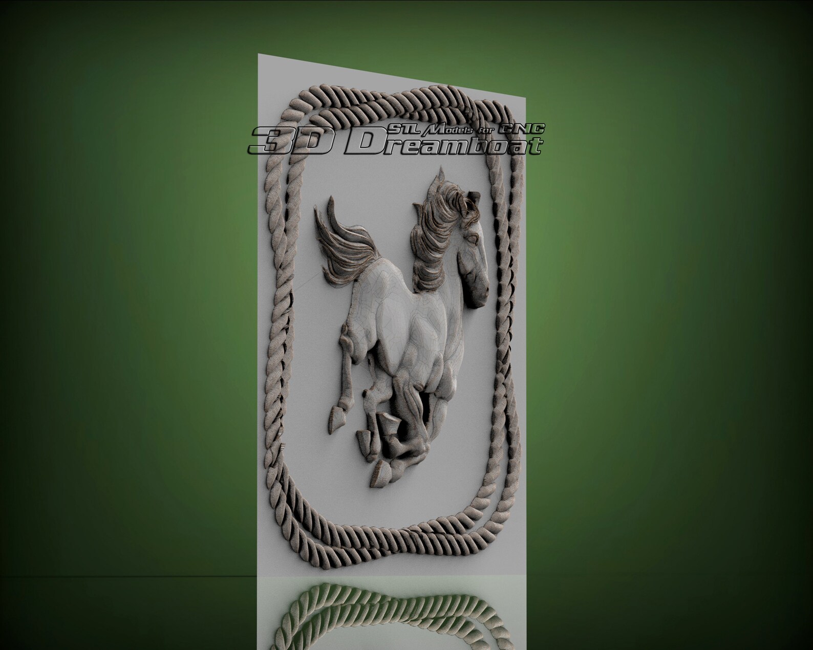 Running Horse Rope Border 3d STL Model for CNC Router - Etsy
