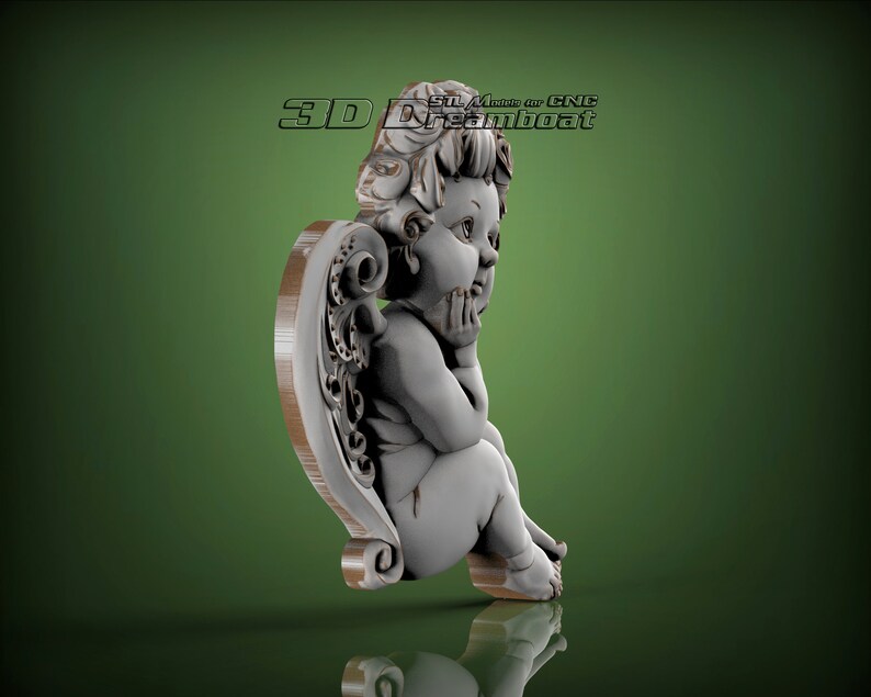 Angel 3d STL Model for CNC Router Artcam Vetric Engraver - Etsy