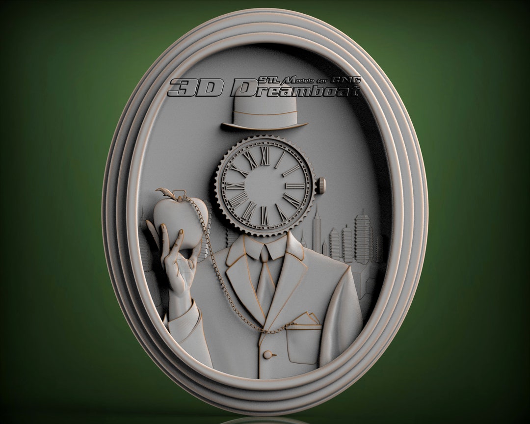 Circus Clock, 3d STL Model for CNC Router, Artcam, Vetric, Engraver ...
