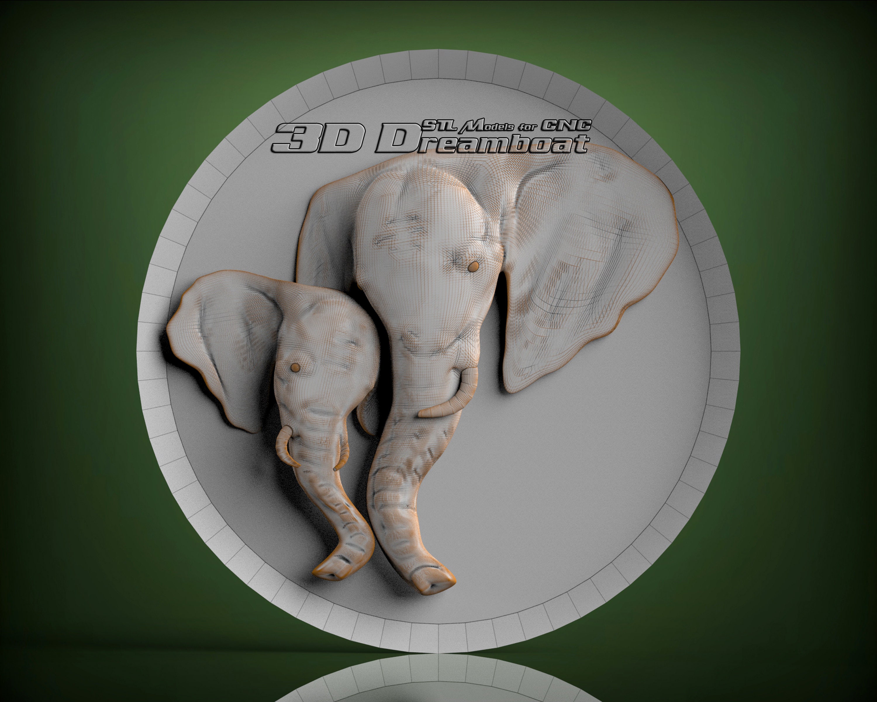 Elephant Baby 3d STL Model for CNC Router Artcam Vetric | Etsy