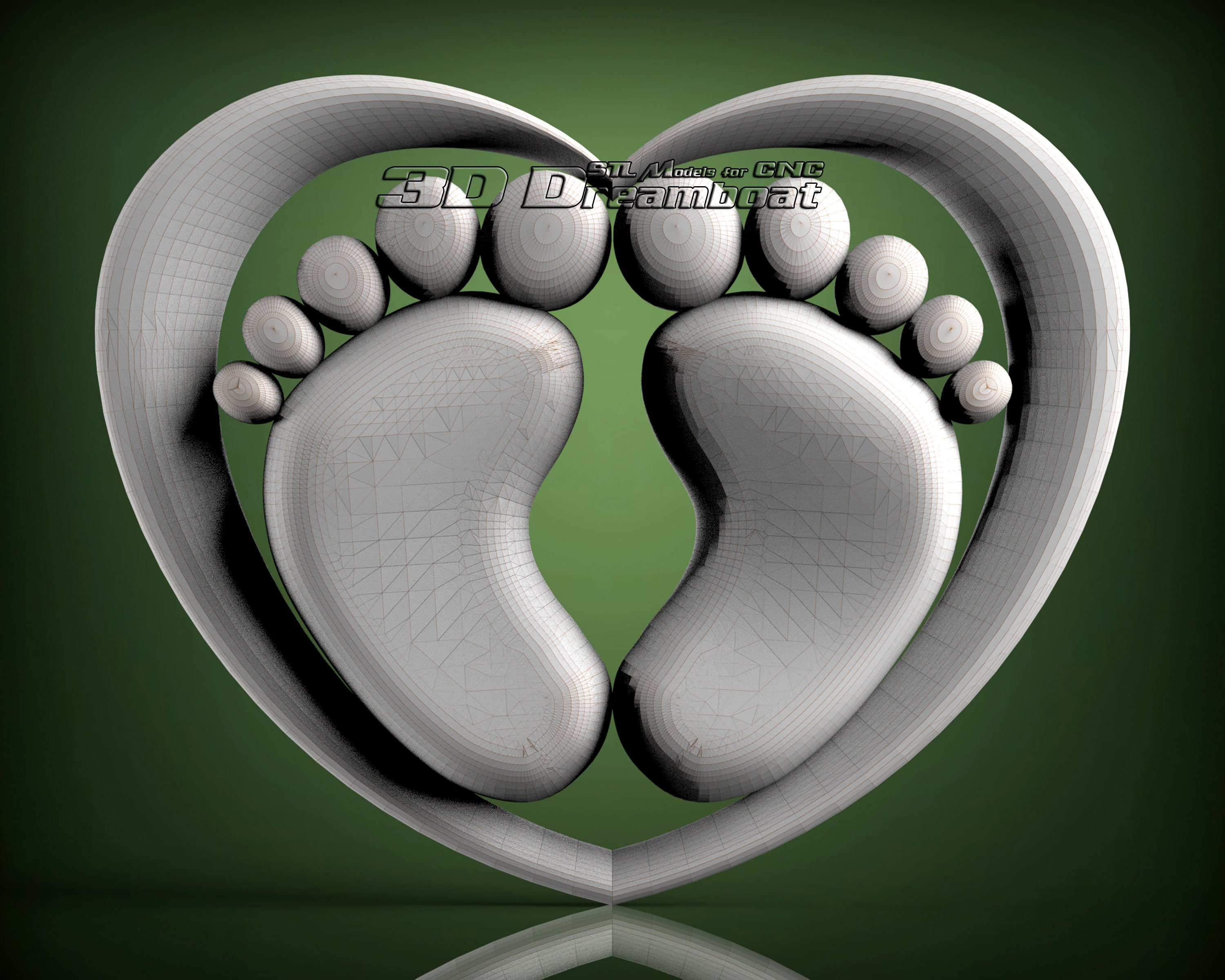 Baby Foot 3d STL Model for CNC Router Artcam Vetric | Etsy