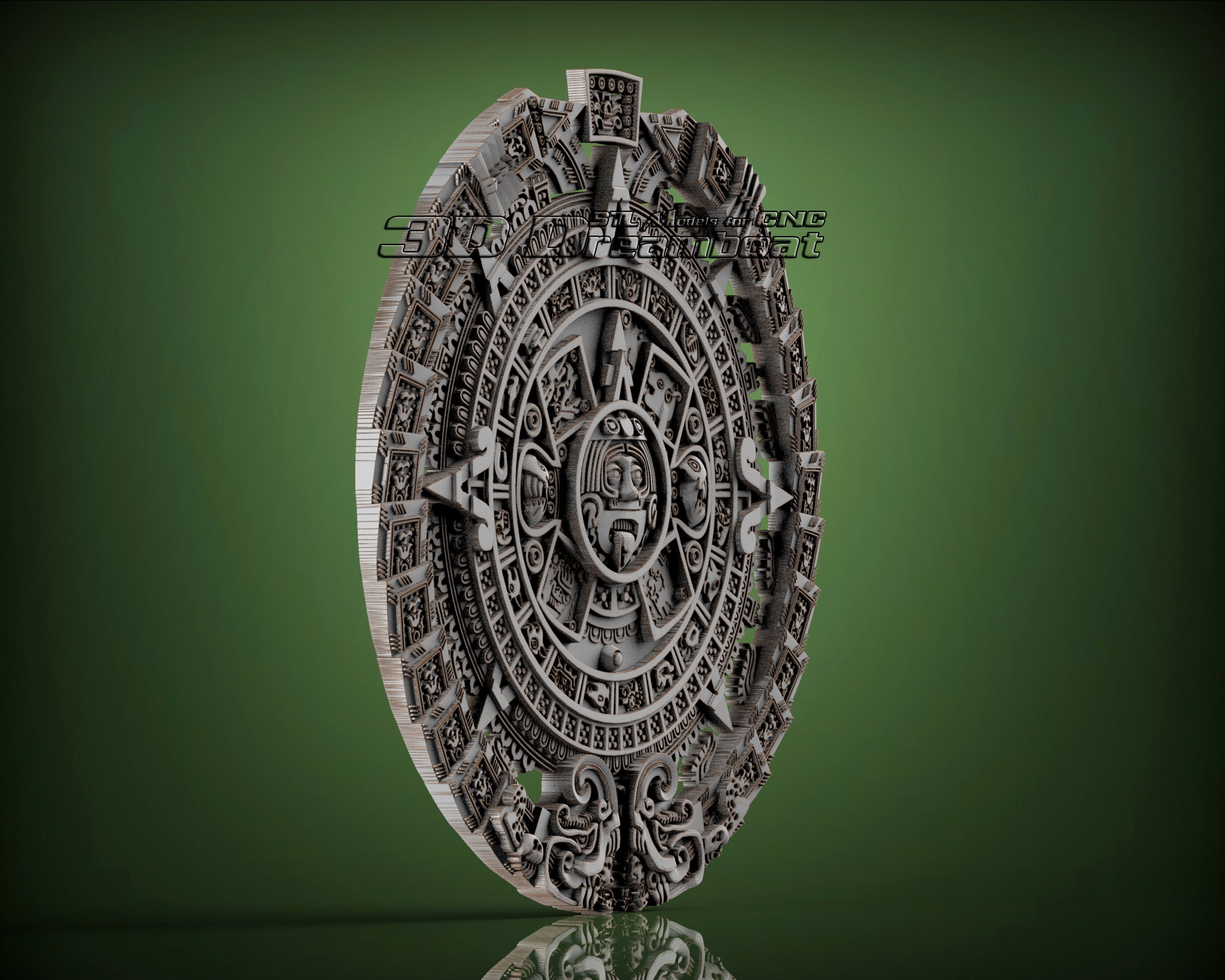 Aztec Calendar 3d STL Model for CNC Router Artcam Vetric | Etsy UK