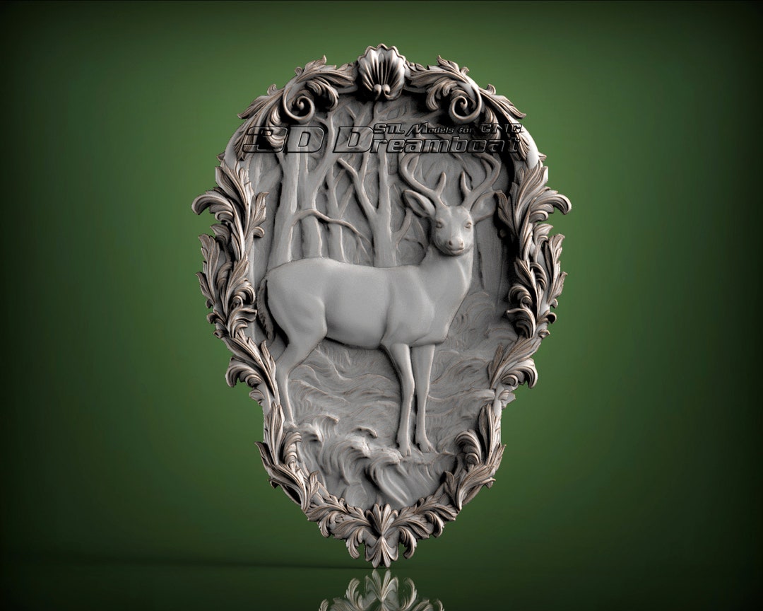 Deer, 3d STL Model for CNC Router, Artcam, Vetric, Engraver, Relief ...