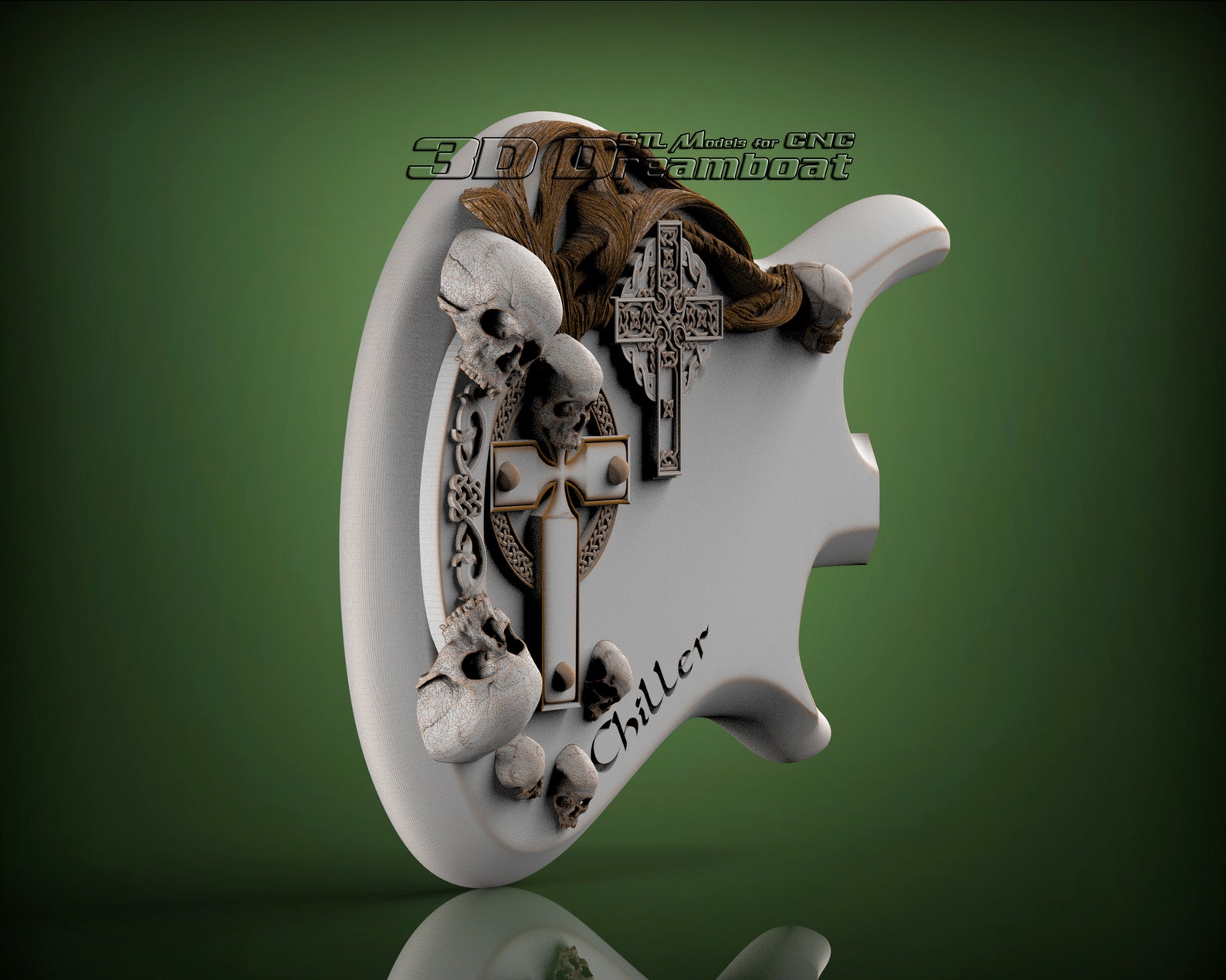 Skull Guitar Case 3d STL Model for CNC Router Artcam - Etsy