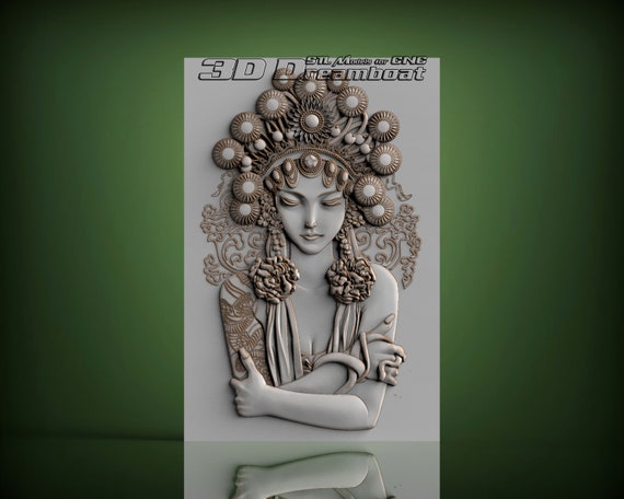 Female Opera 3d STL Model for CNC Router Artcam Vetric | Etsy