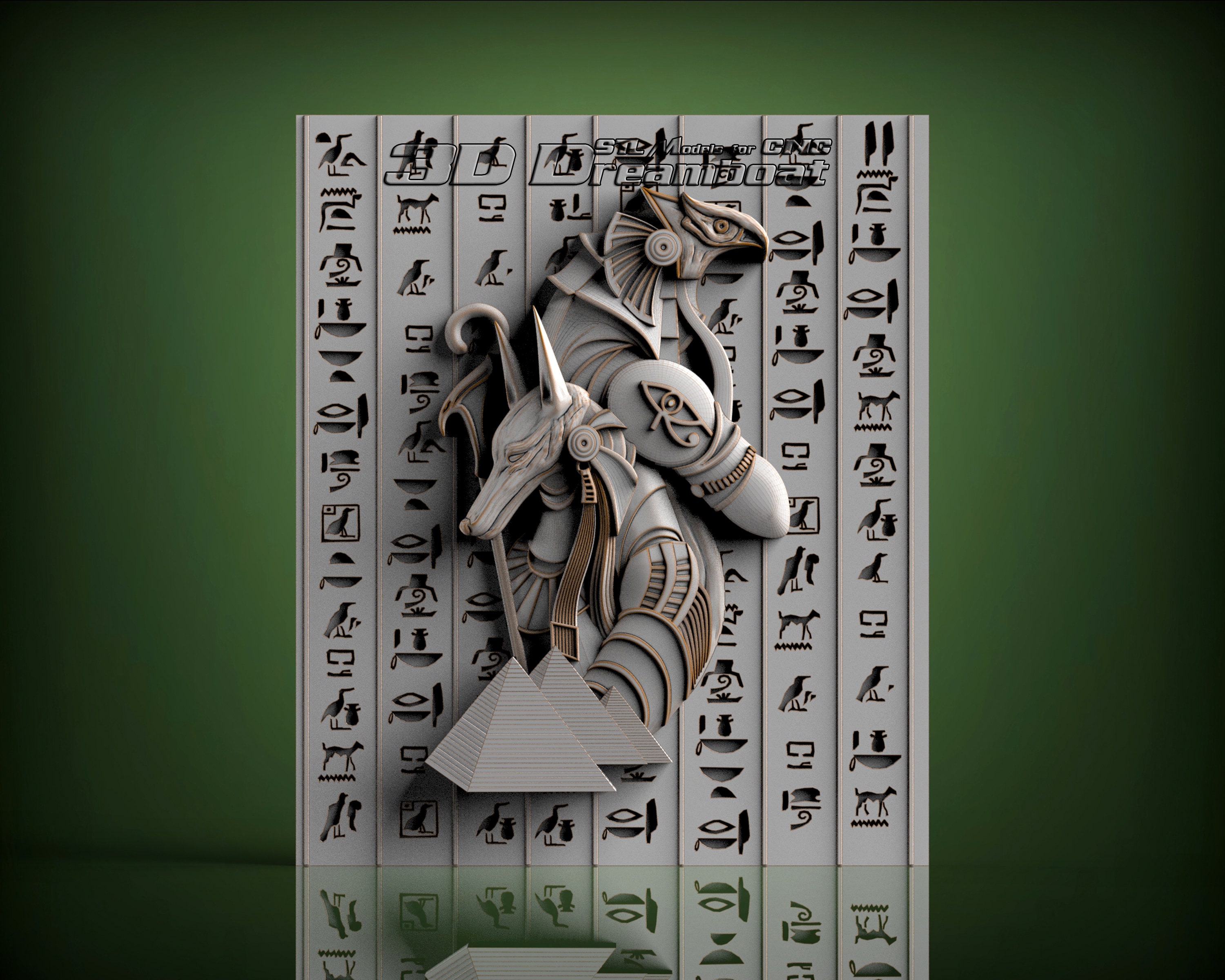 Egypt Gods 3d STL Model for CNC Router Artcam Vetric - Etsy Australia