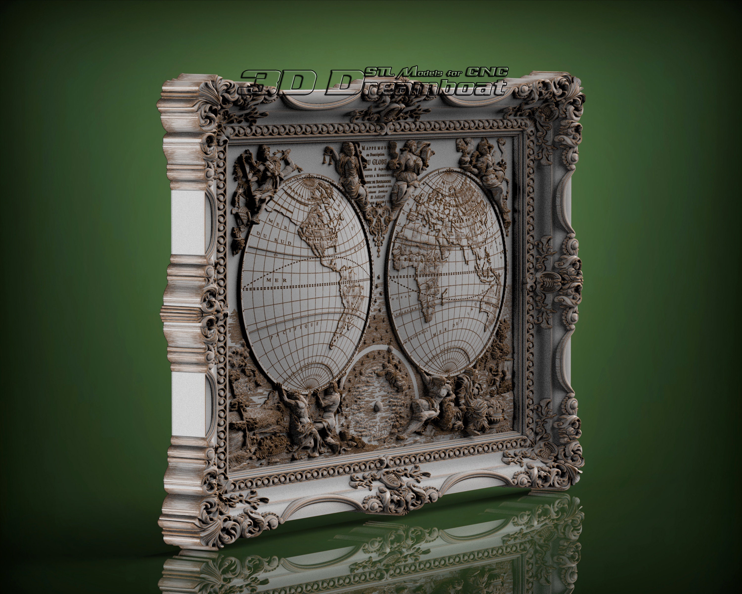 The World Map 3d STL Model for CNC Router Artcam Vetric | Etsy Australia