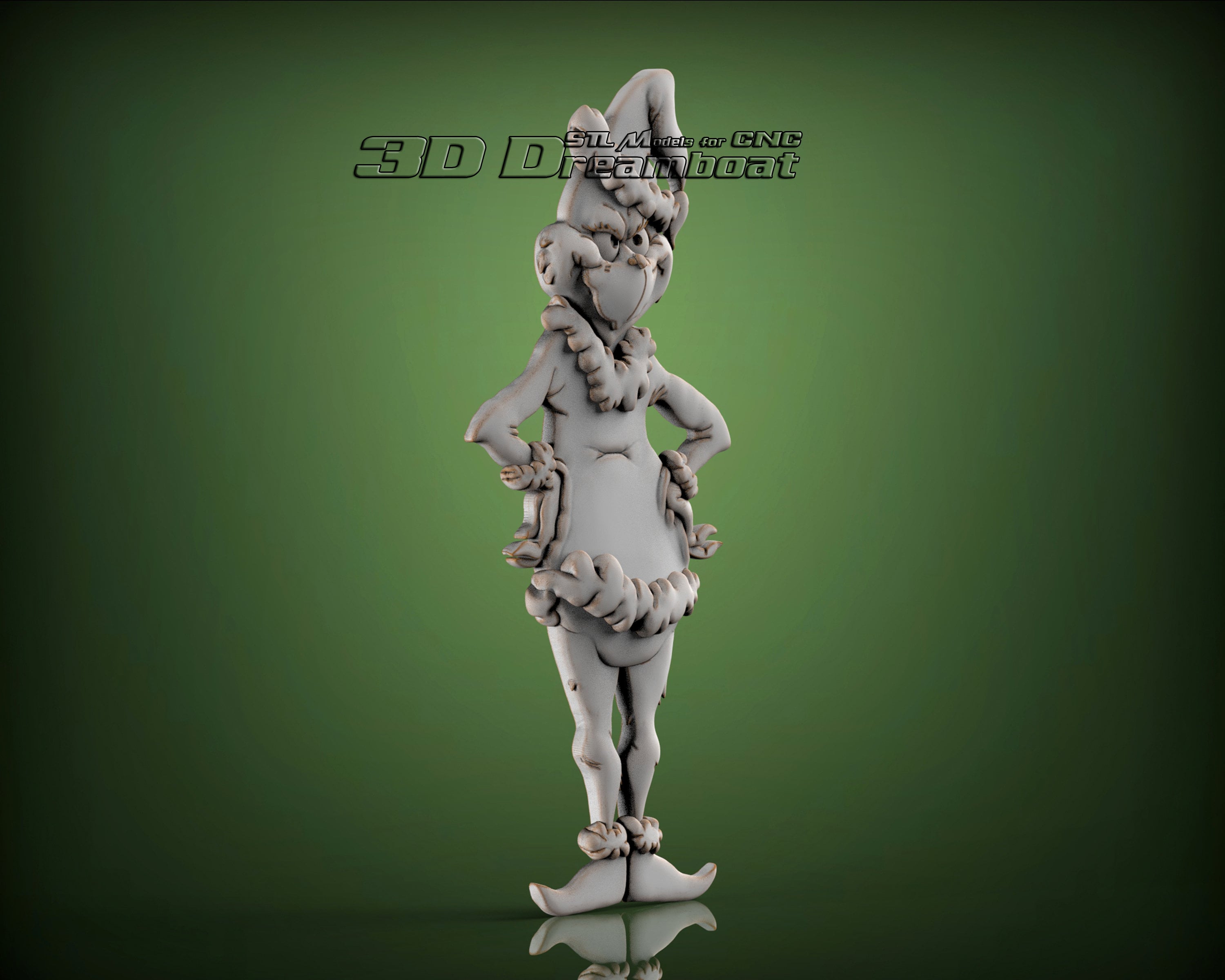 El Grinch modelo 3d STL para enrutador CNC Artcam Vetric - Etsy México