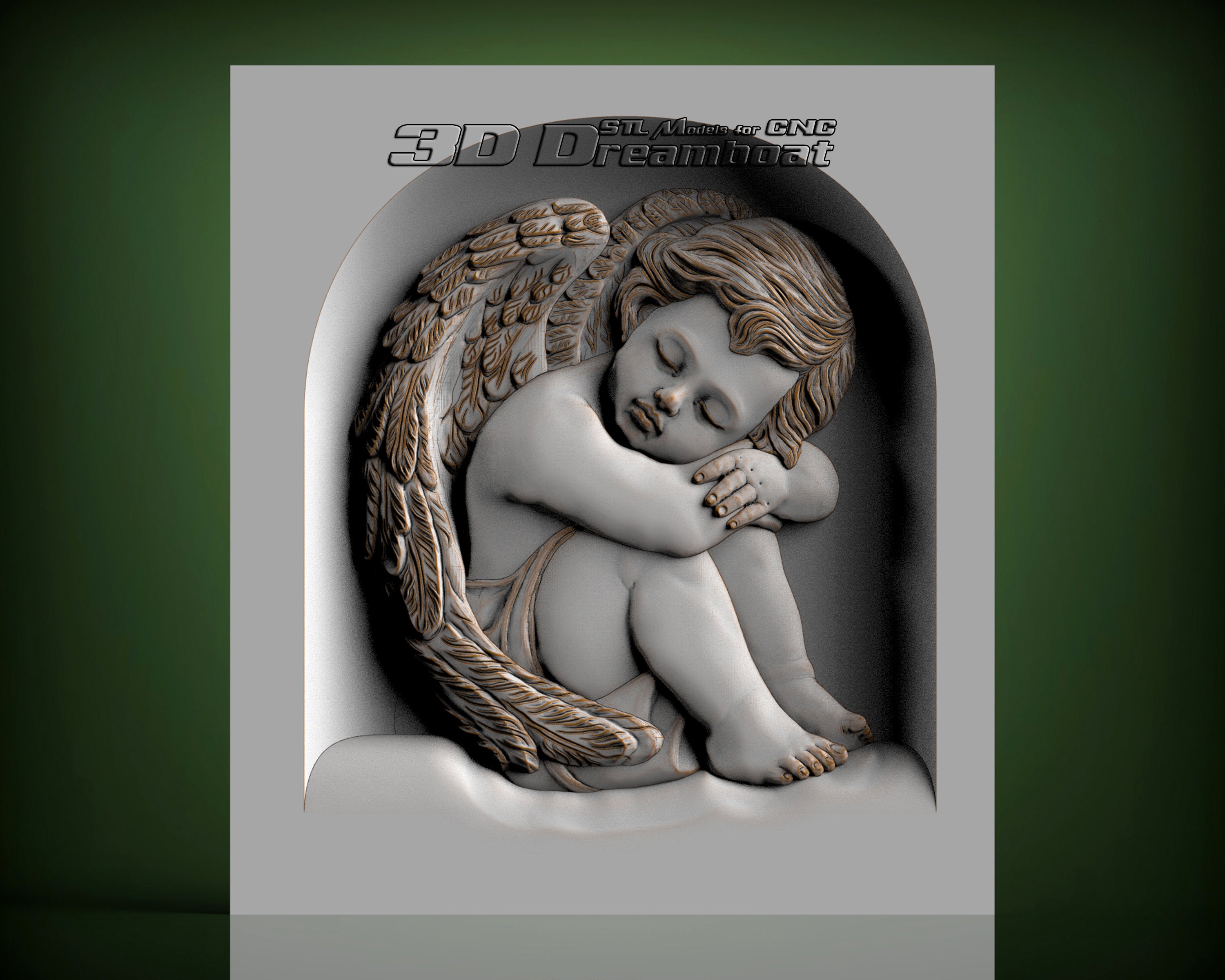 Angel in Frame 3d STL Model for CNC Router Artcam Vetric | Etsy