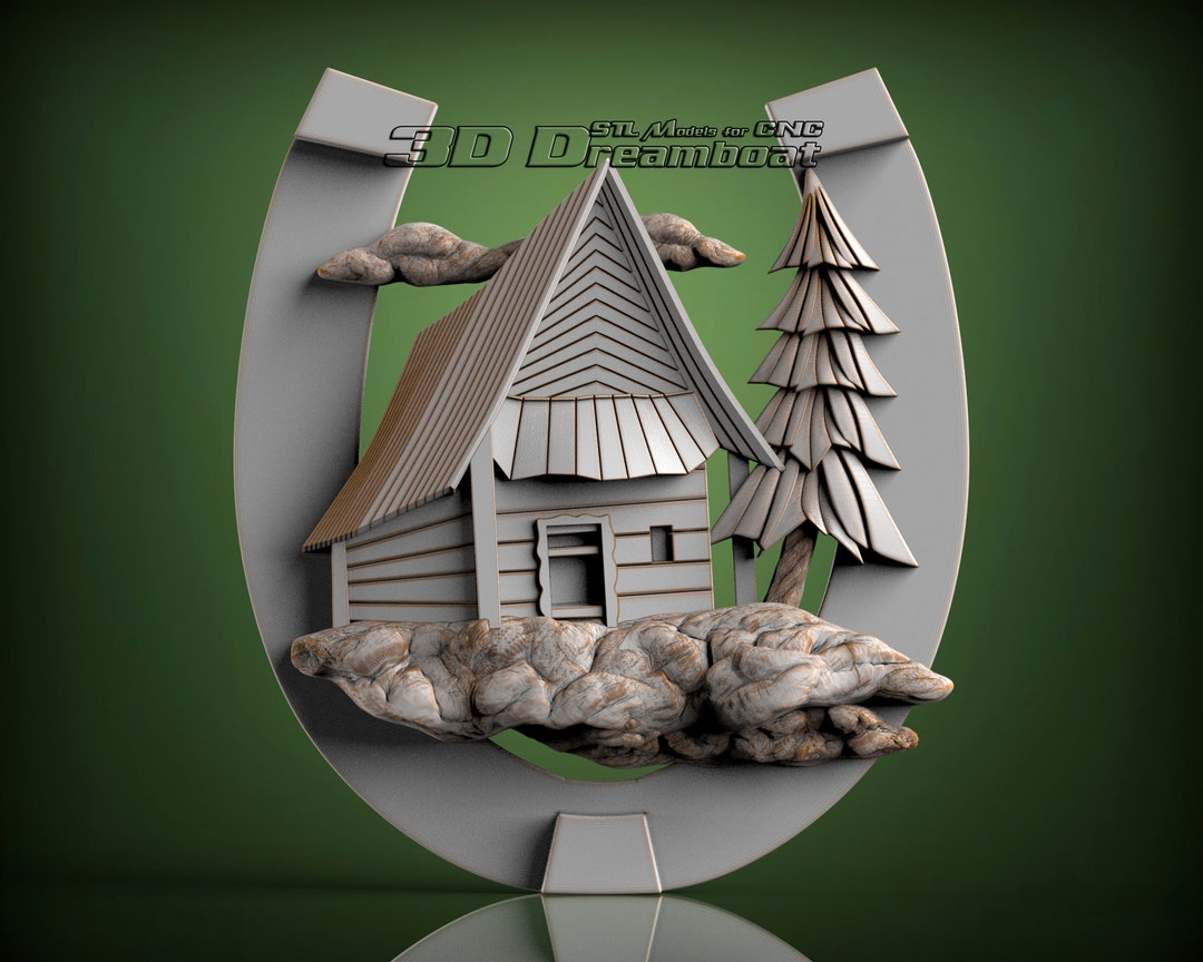 Cabin, 3d STL Model for CNC Router, Artcam, Vetric, Engraver, Relief ...