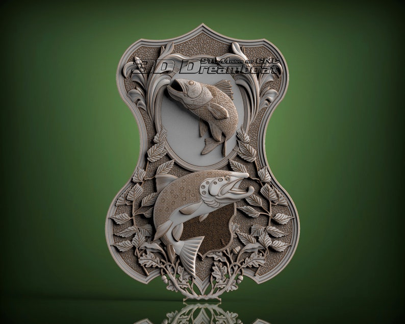 Fish 3d STL Model for CNC Router Artcam Vetric Engraver - Etsy
