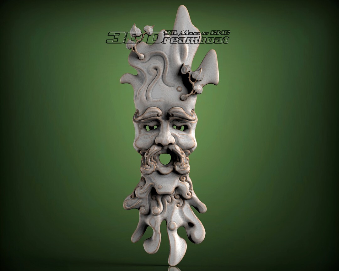 Wood Mask, 3d STL Model for CNC Router, Artcam, Vetric, Engraver ...