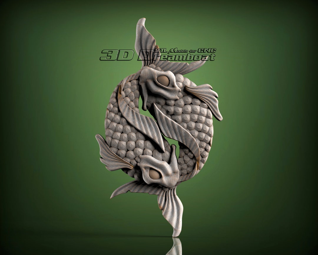 Fish, 3d STL Model for CNC Router, Artcam, Vetric, Engraver, Relief ...