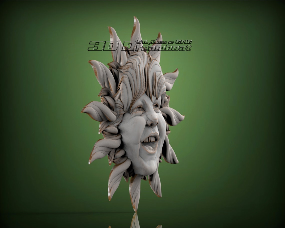 Sun Face 3d STL Model for CNC Router Artcam Vetric | Etsy