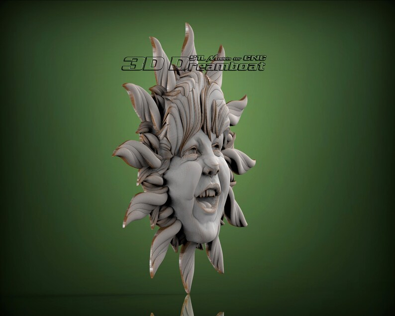 Sun Face 3d STL Model for CNC Router Artcam Vetric - Etsy