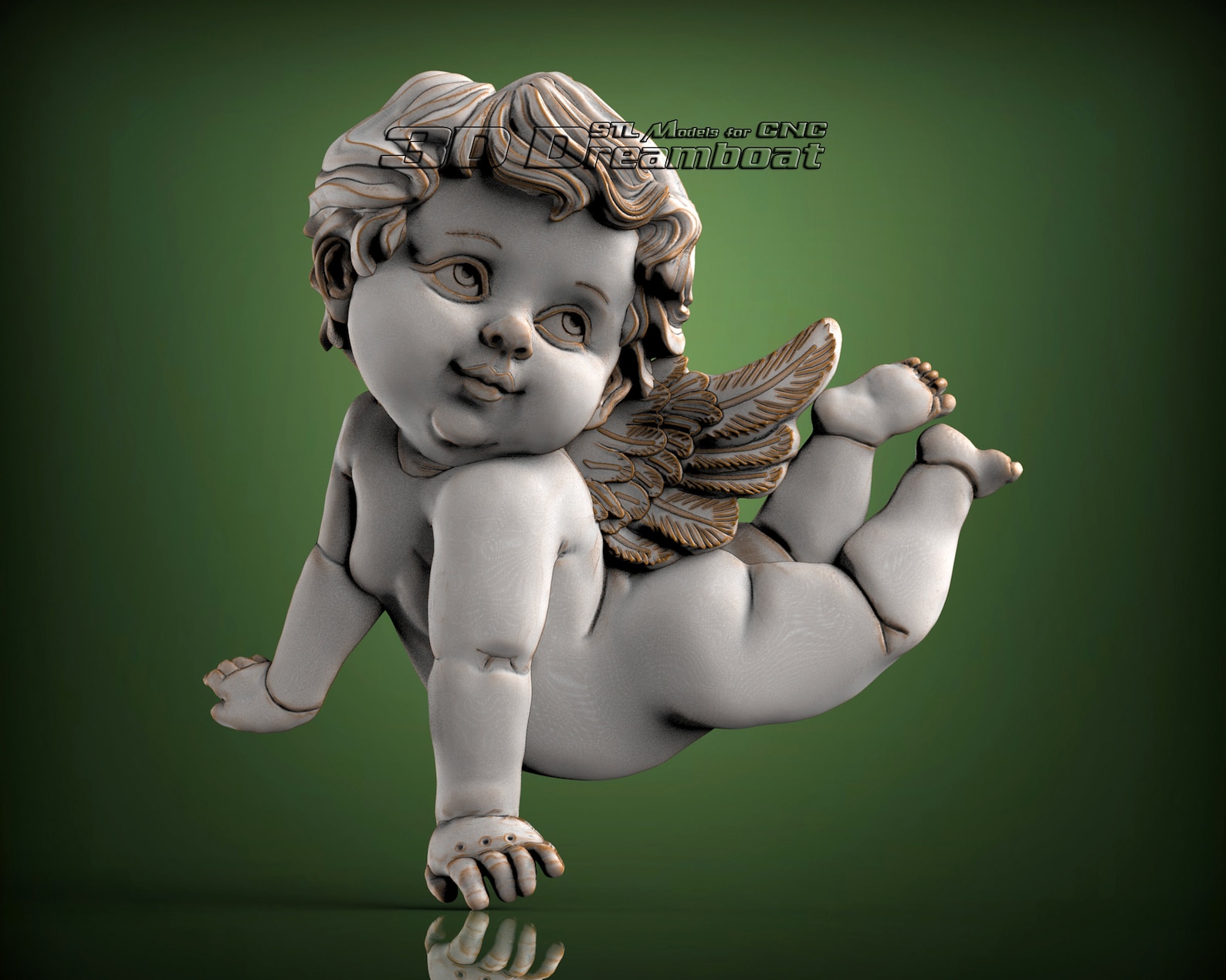 Angel 3d STL Model for CNC Router Artcam Vetric Engraver - Etsy