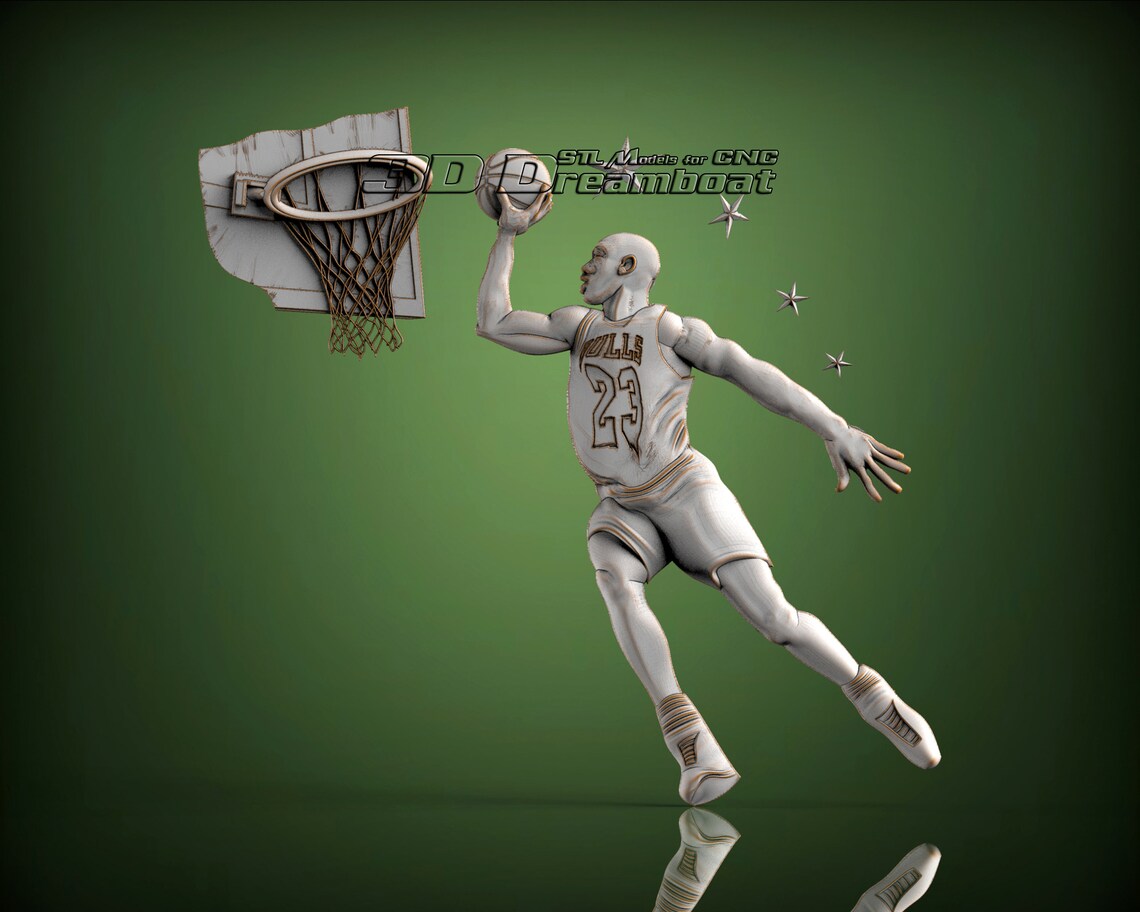 Jordan 3d STL Model for CNC Router Artcam Vetric Engraver - Etsy