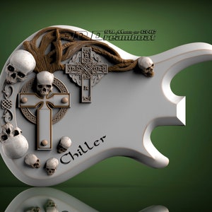 Skull Guitar Case, 3d STL Model for CNC Router, Artcam, Vetric ...