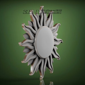 Sun, 3d STL Model for CNC Router, Artcam, Vetric, Engraver, Relief ...