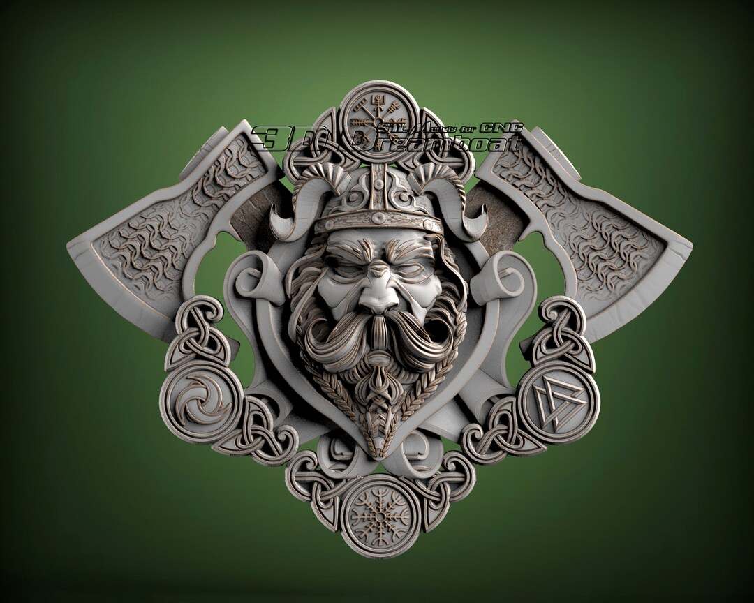 Viking, 3d STL Model for CNC Router, Artcam, Vetric, Engraver, Relief ...