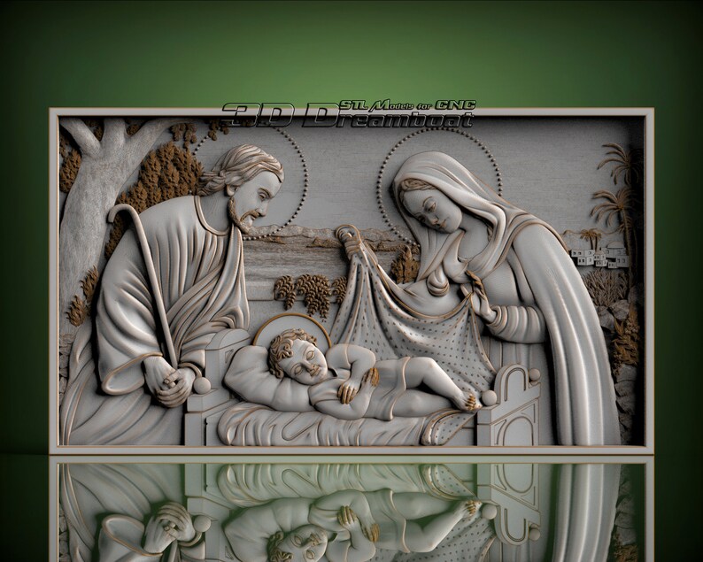 Birth of Jesus 3d STL Model for CNC Router Artcam Vetric | Etsy