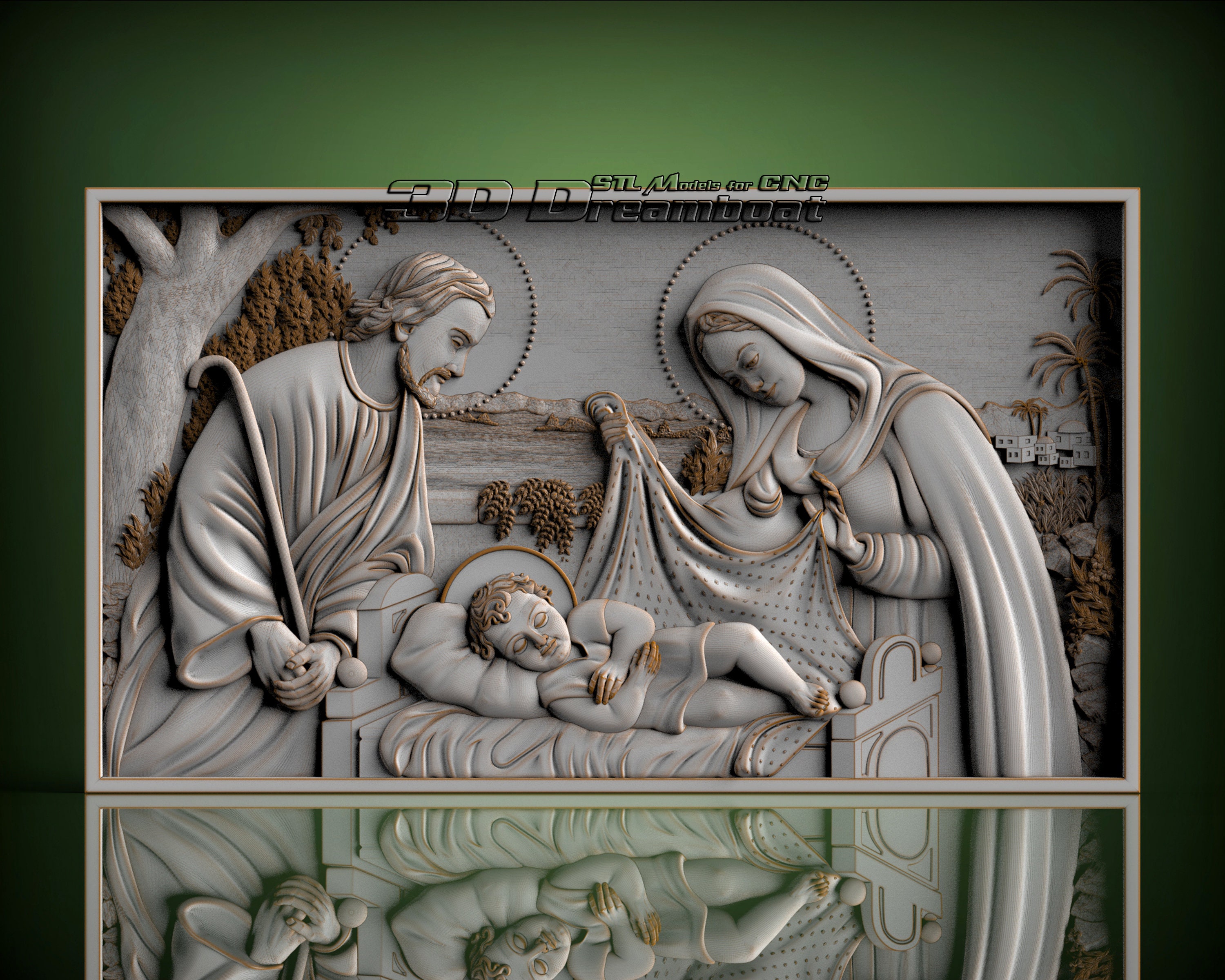 Birth of Jesus 3d STL Model for CNC Router Artcam Vetric | Etsy