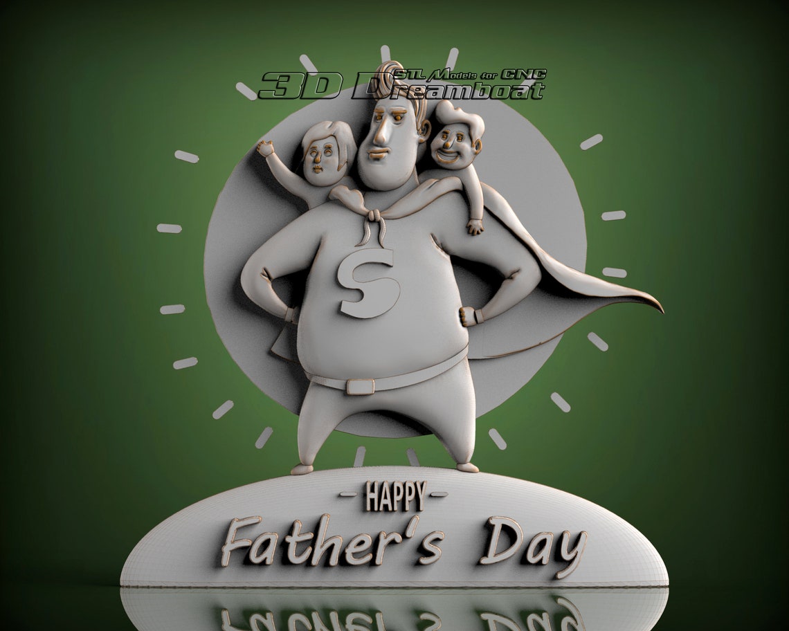 Fathers Day 3d STL Model for CNC Router Artcam Vetric - Etsy