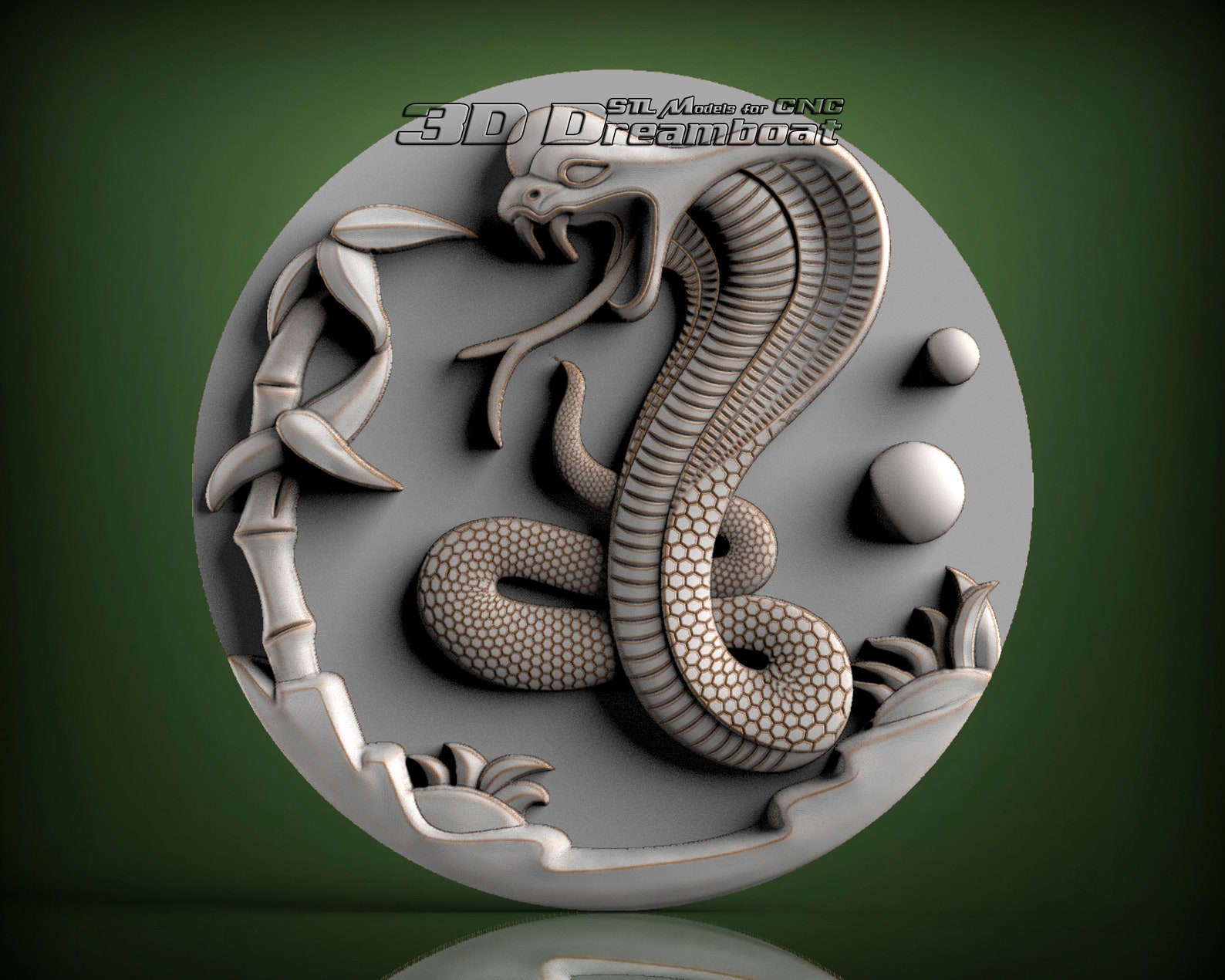 Cobra Round 3d STL Model for CNC Router Artcam Vetric | Etsy